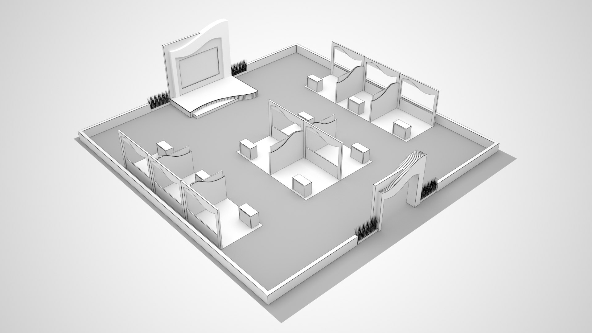 3D Model Layout Exhibition - TurboSquid 1577107