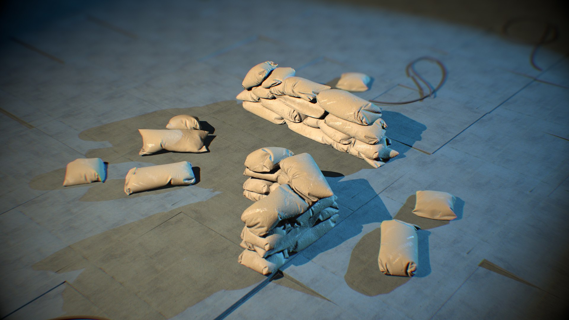 Sandbags Pbr Military Model - TurboSquid 1513602