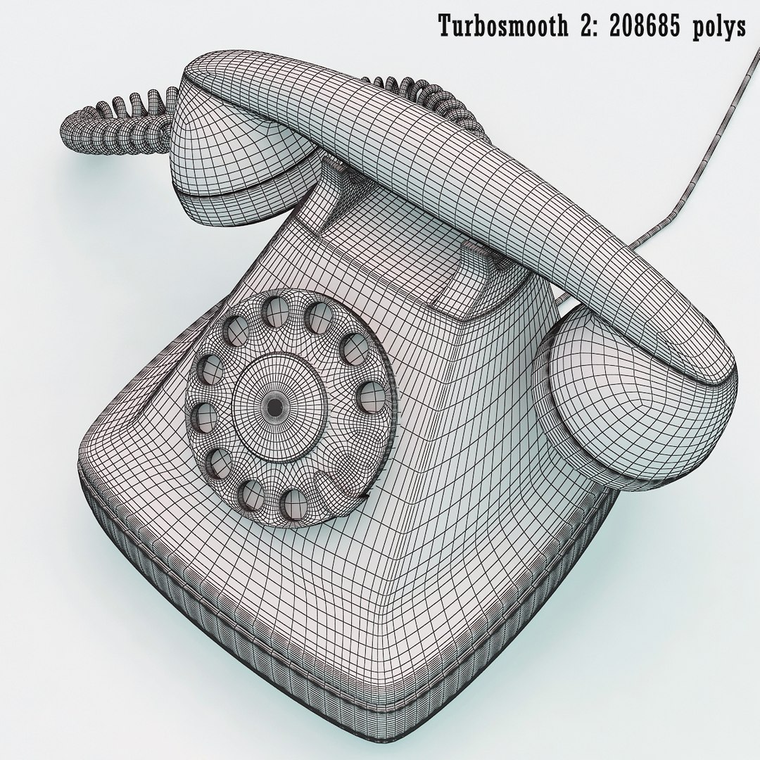 3d Old Rotary Telephone Model