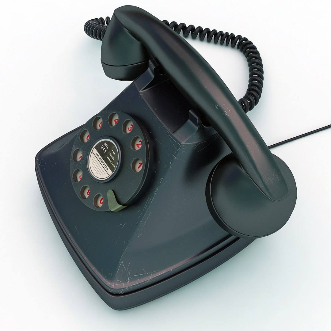3d Old Rotary Telephone Model