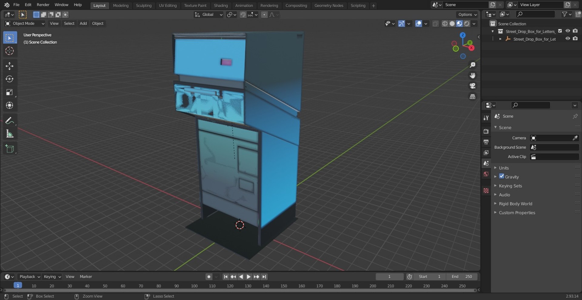 3D Street Drop Box For Letters And Packages Model - TurboSquid 2017670