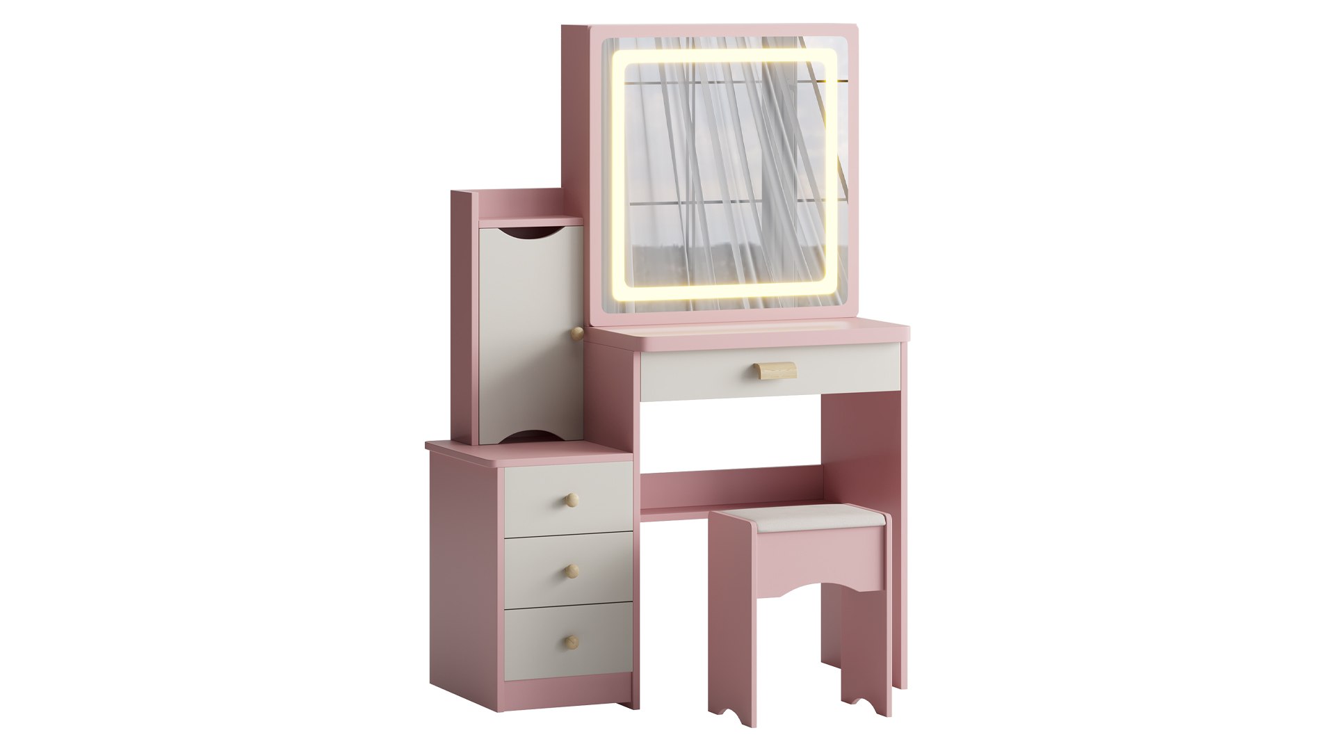 Ensemble Coiffeuse Et Tabouret Vinush Model - TurboSquid 2358686