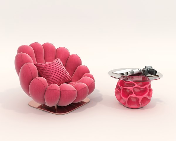 modelo 3d Mesa de centro y sillón estilo moderno 23 - TurboSquid 2108002