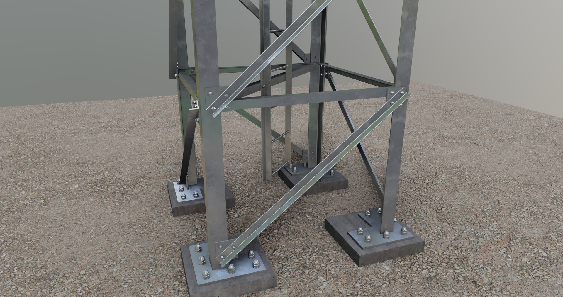 3D 16 Meter Steel Lattice Tower - TurboSquid 2079204