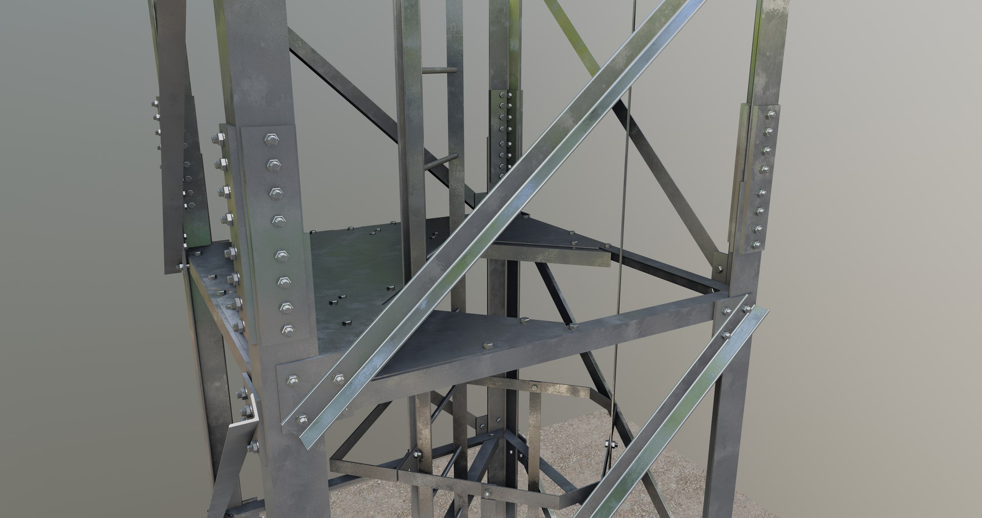 3D 16 Meter Steel Lattice Tower - TurboSquid 2079204