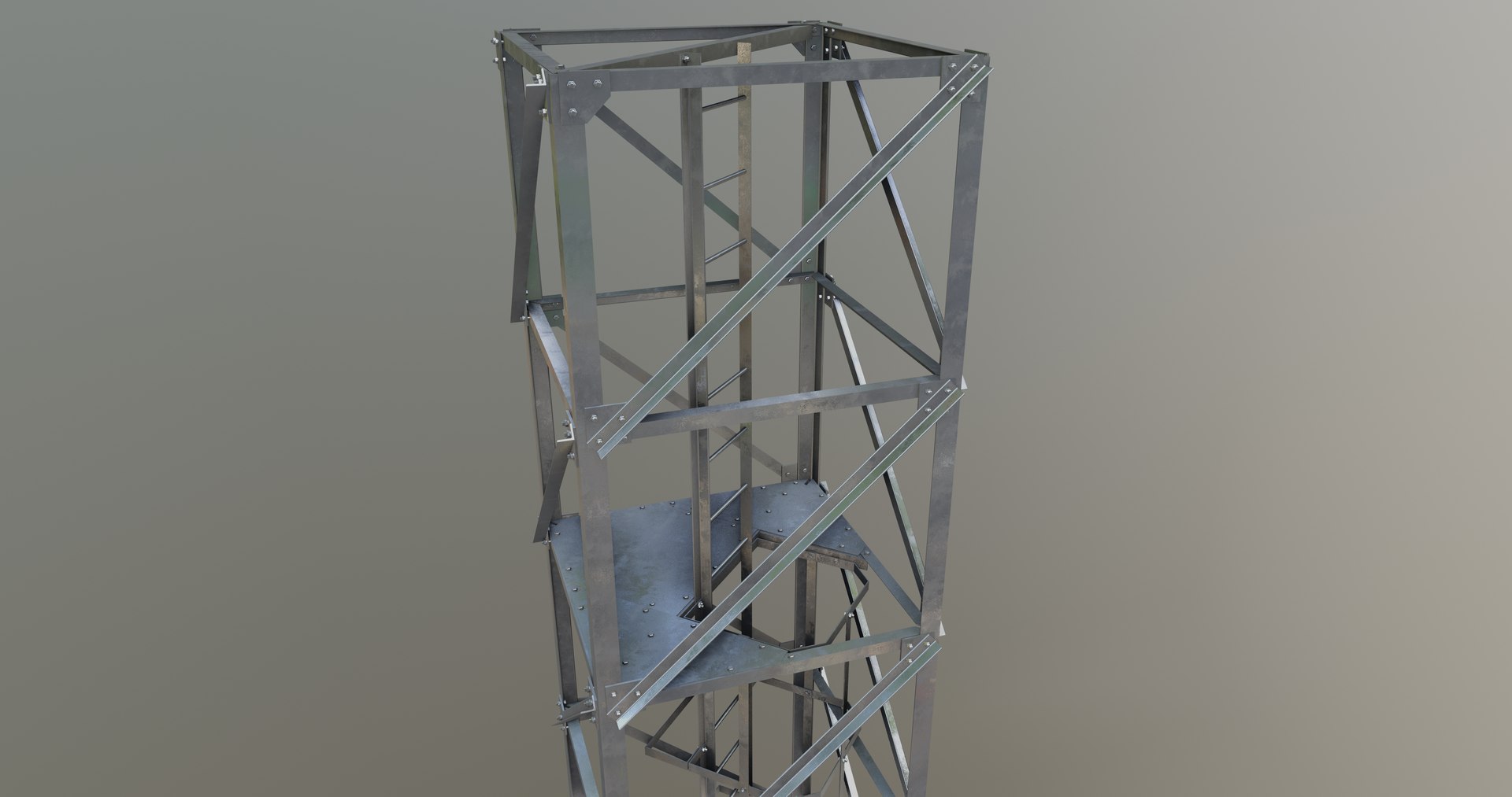 3D 16 Meter Steel Lattice Tower - TurboSquid 2079204