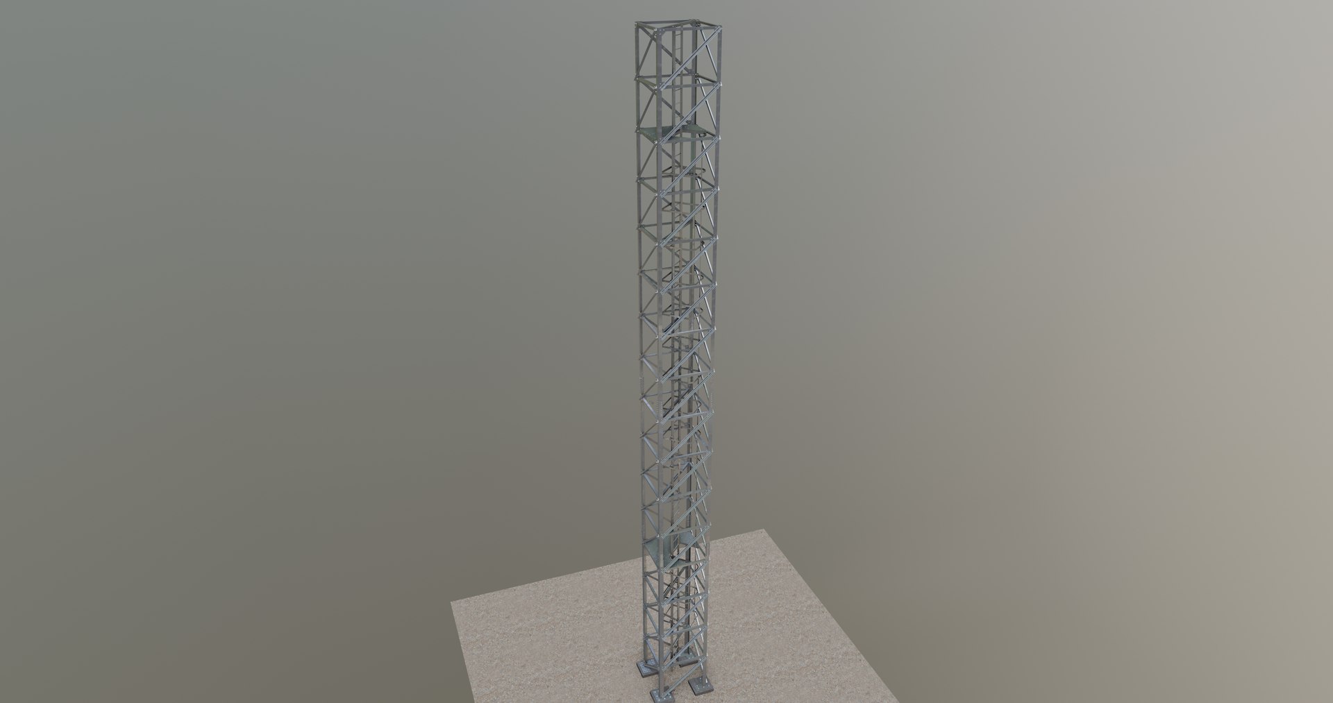 3D 16 Meter Steel Lattice Tower - TurboSquid 2079204