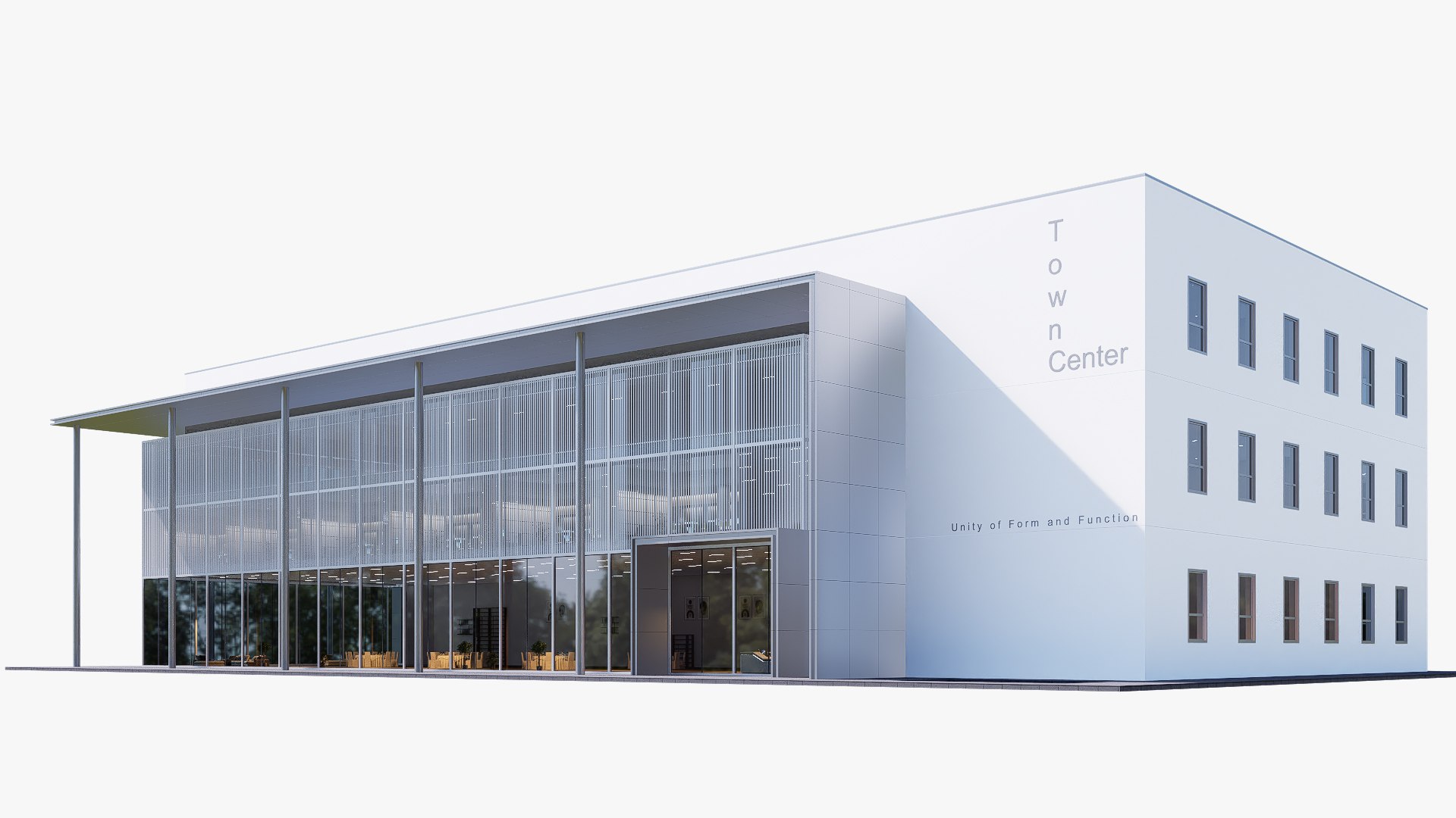 3D Town Center Building - TurboSquid 2368930