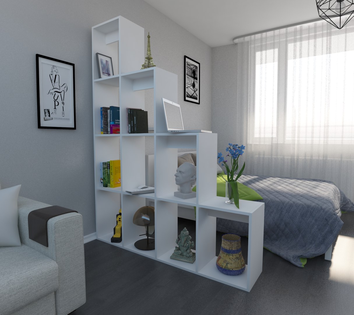 Partition Room Bed 3D - TurboSquid 1419643