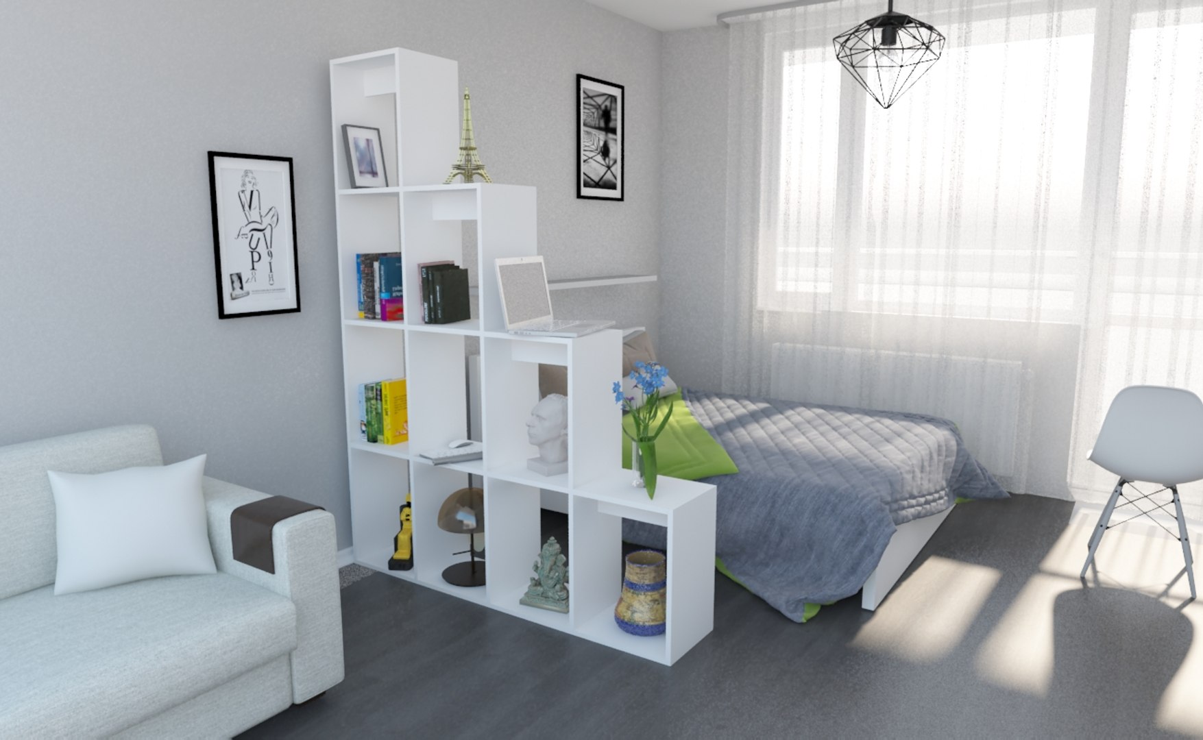 Partition Room Bed 3D - TurboSquid 1419643