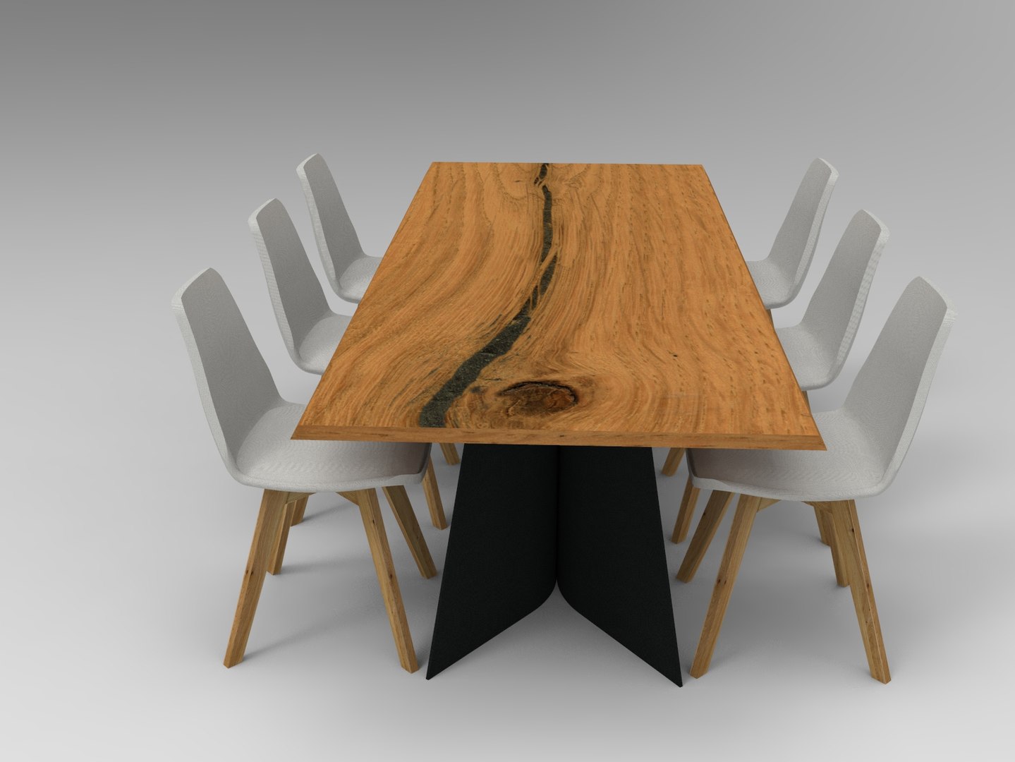 3D Modern Live Edge Dining Table Model - TurboSquid 1702898