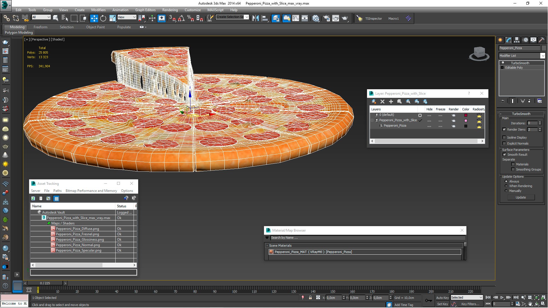 3D Model Pepperoni Pizza With Slice - TurboSquid 2243039