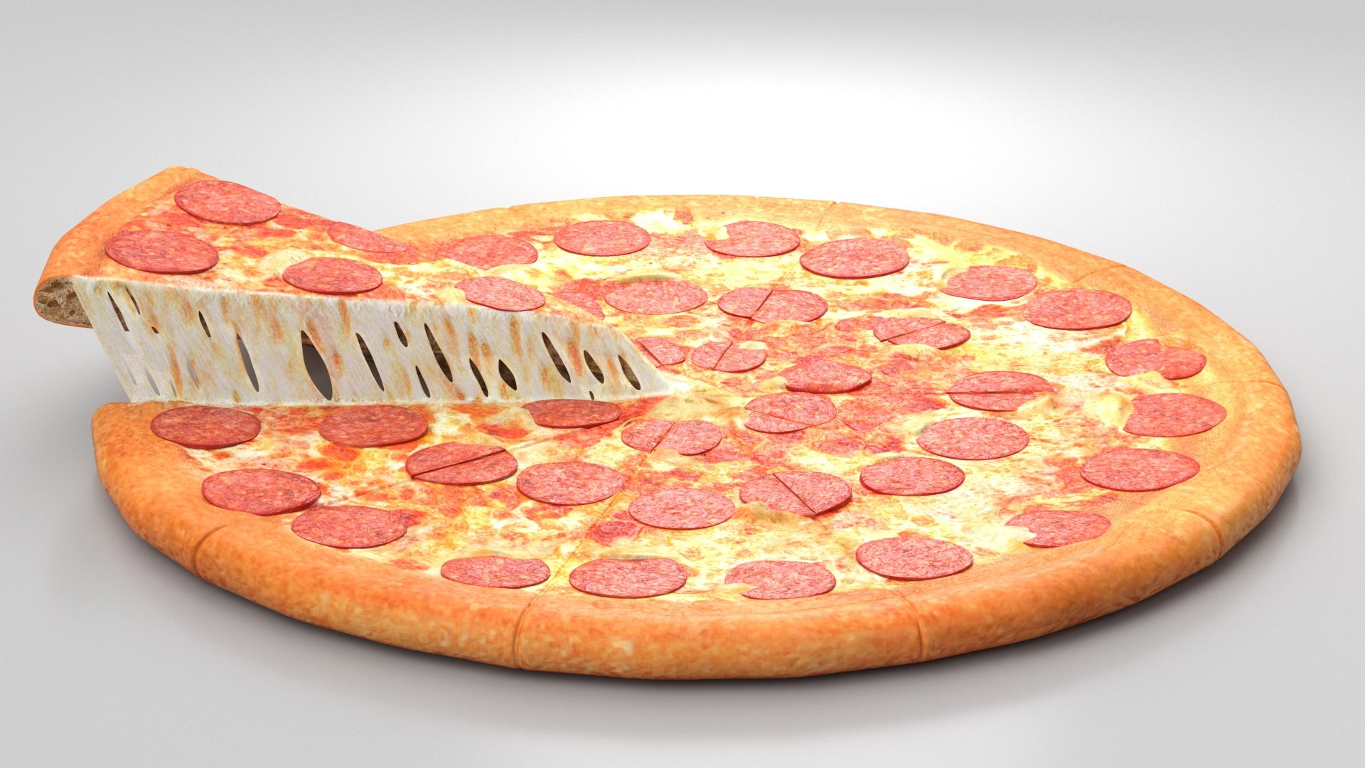 3D Model Pepperoni Pizza With Slice - TurboSquid 2243039