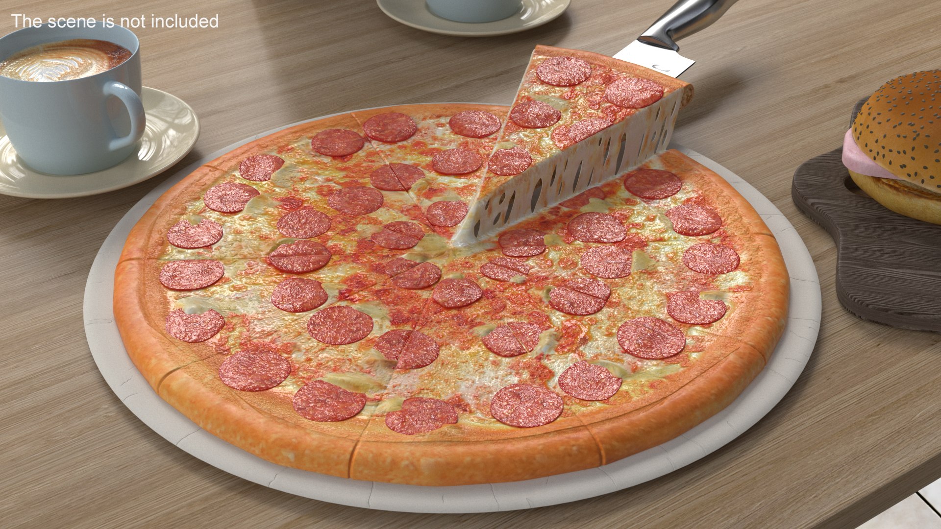 3D Model Pepperoni Pizza With Slice - TurboSquid 2243039