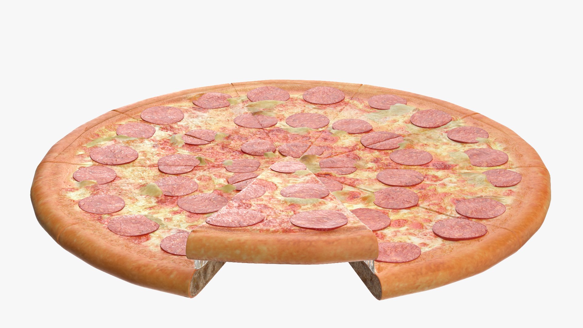 3D Model Pepperoni Pizza With Slice - TurboSquid 2243039