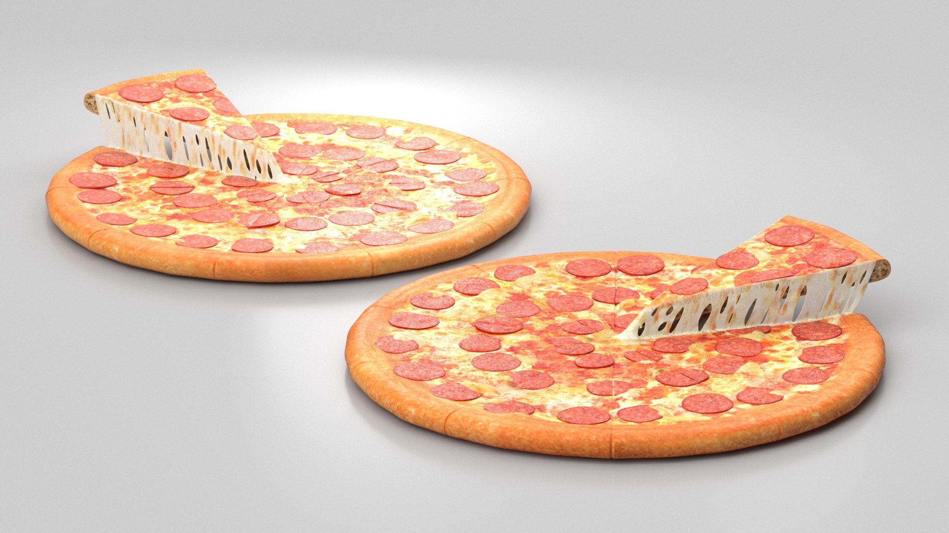 3D Model Pepperoni Pizza With Slice - TurboSquid 2243039
