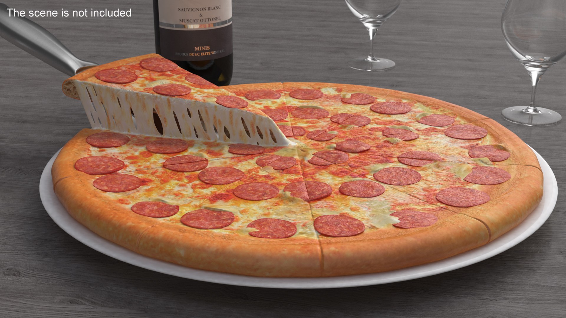 3D Model Pepperoni Pizza With Slice - TurboSquid 2243039