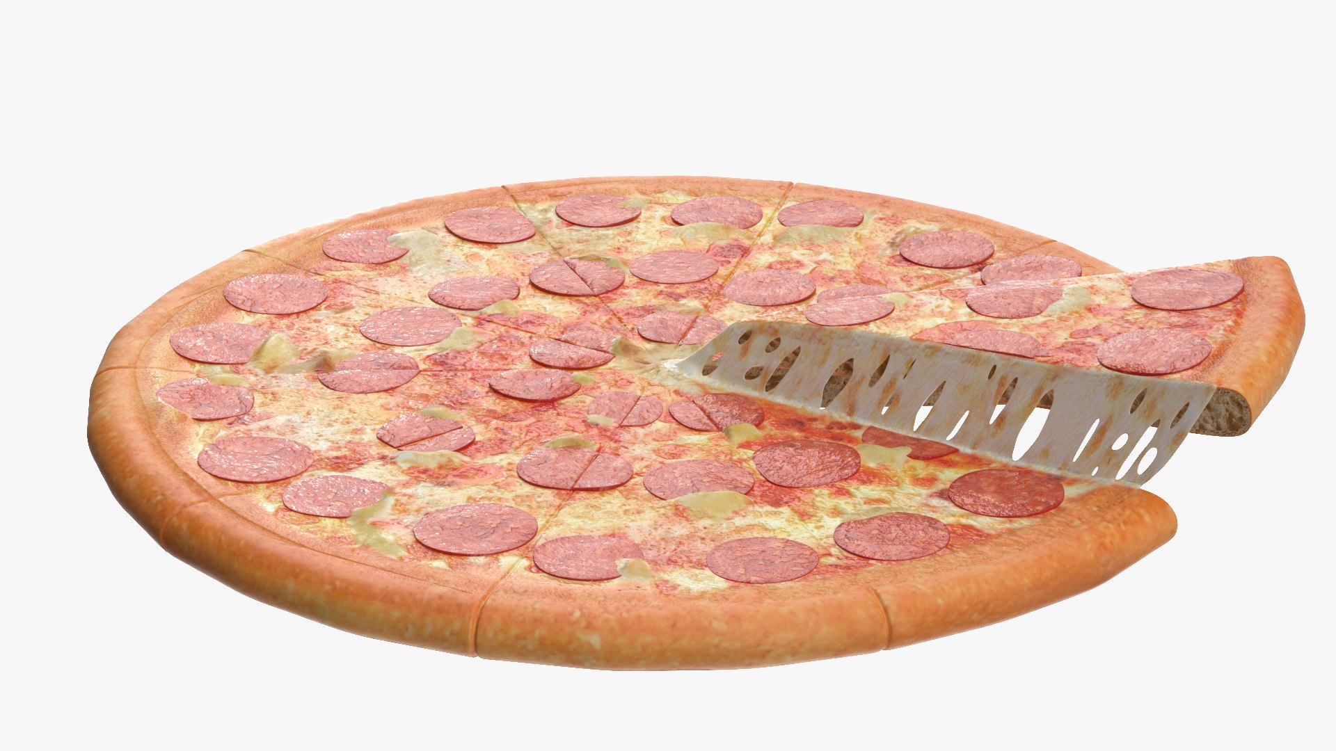 3D Model Pepperoni Pizza With Slice - TurboSquid 2243039