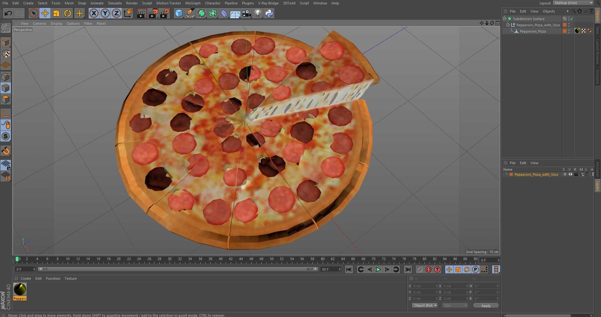 3D Model Pepperoni Pizza With Slice - TurboSquid 2243039