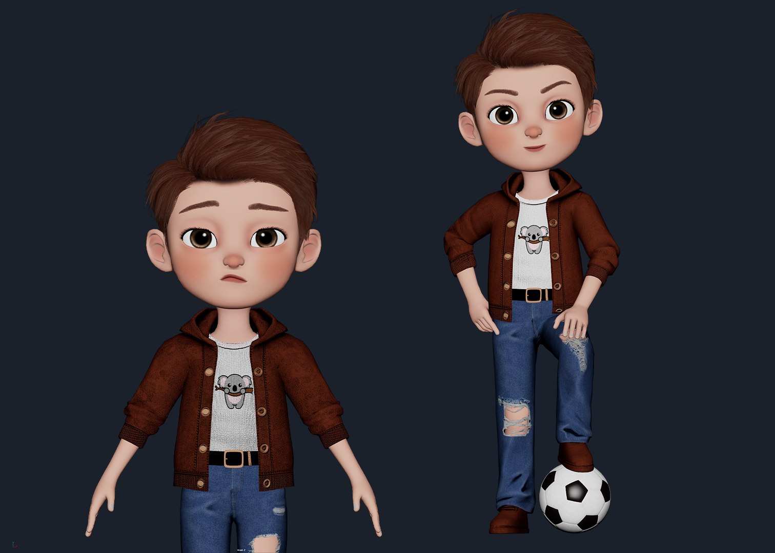 Cartoon Boy Cute Rigged 3D Model - TurboSquid 2170746