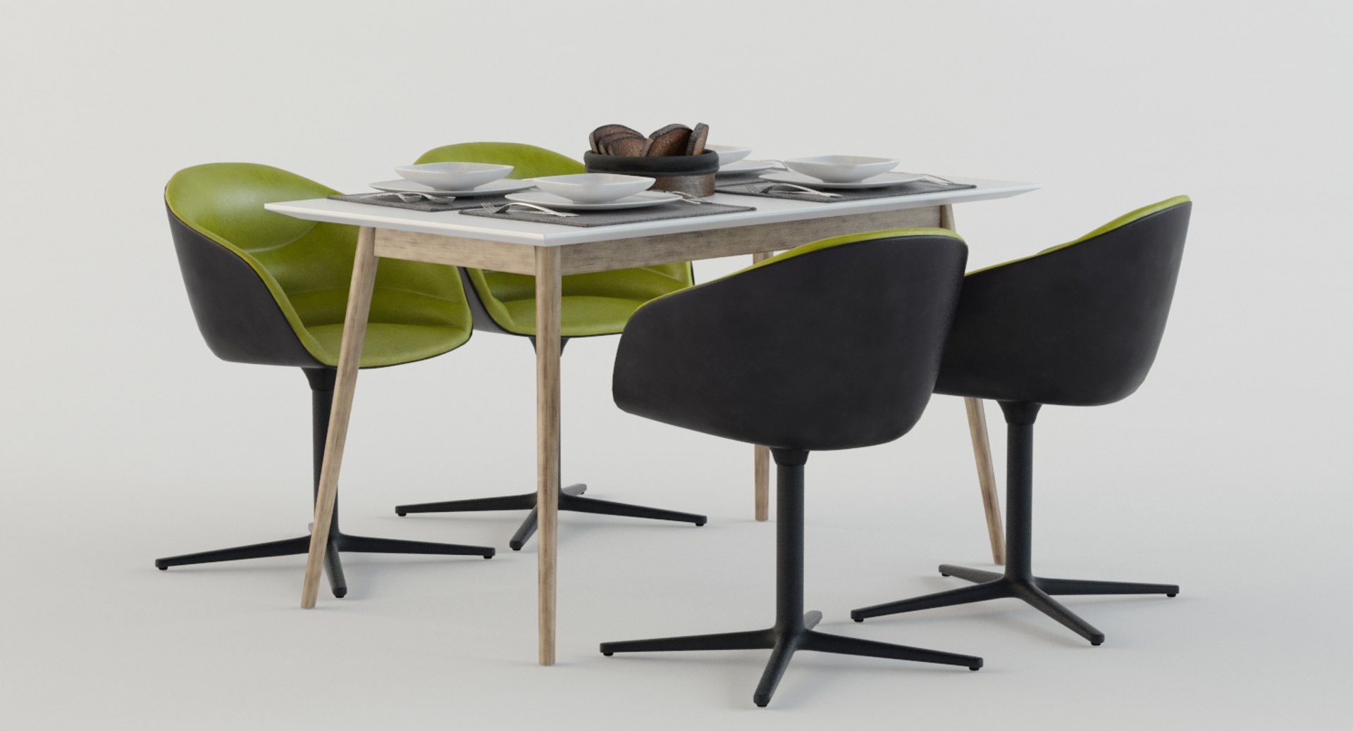 Dining table set design model - TurboSquid 1325858