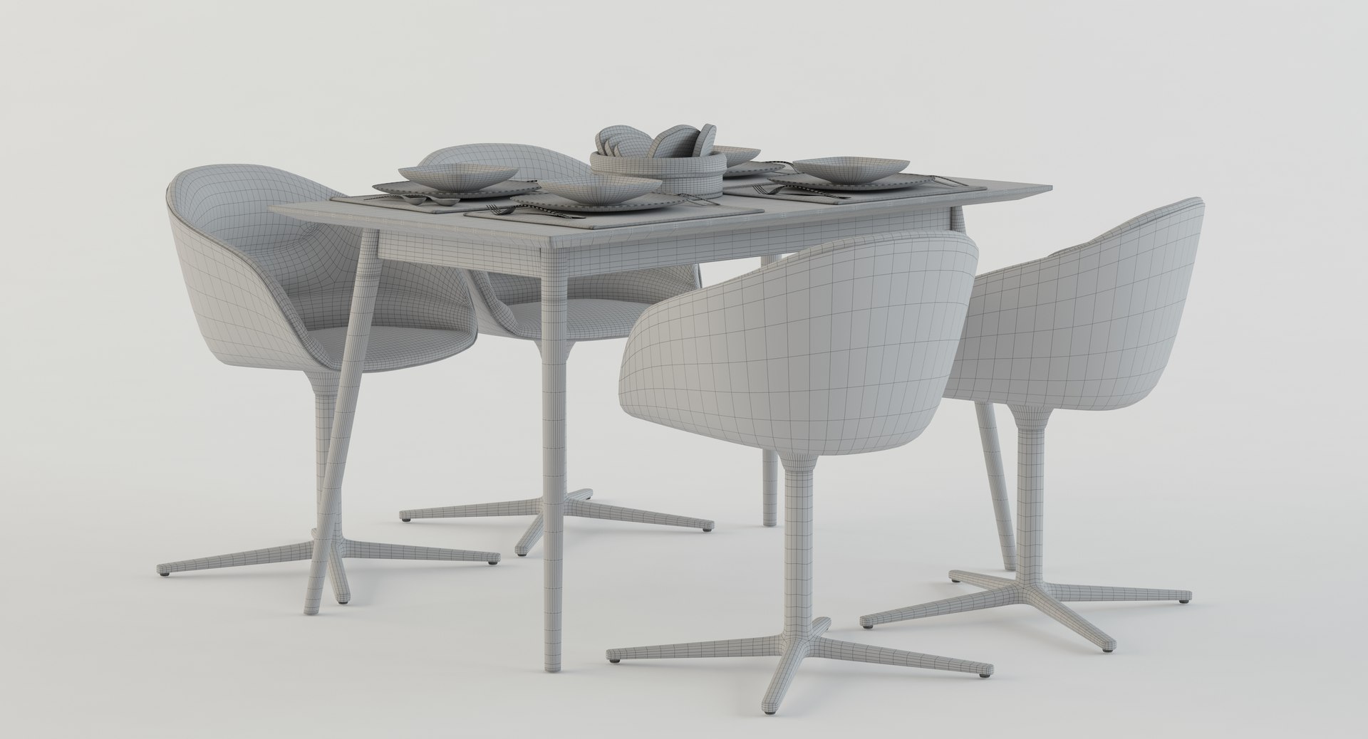 Dining Table Set Design Model - TurboSquid 1325858