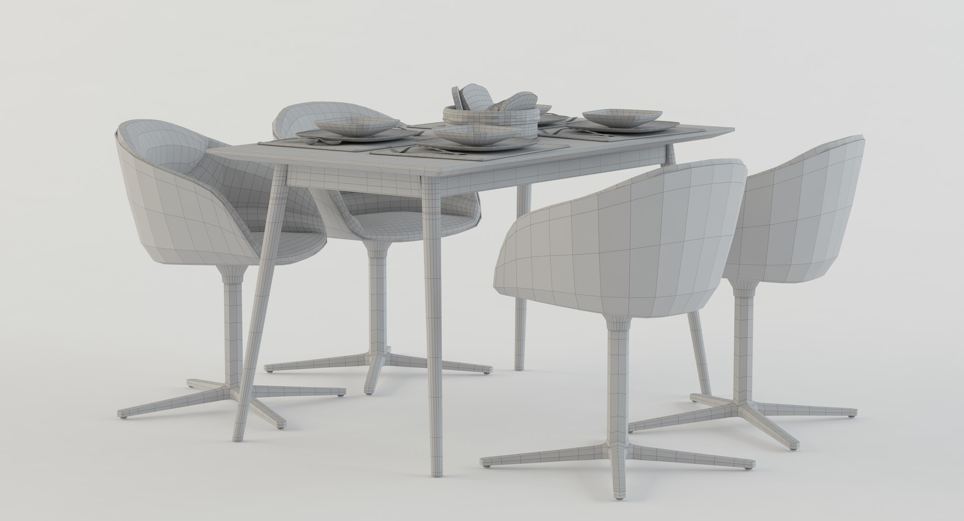 Dining Table Set Design Model - TurboSquid 1325858