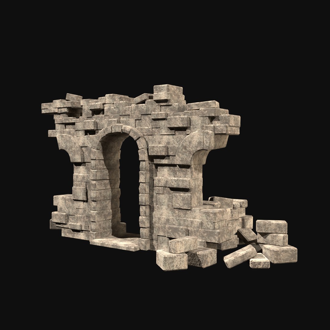 MEDIEVAL ANCIENT CASTLE RUIN RUINS WALLS TOWER WALL COLLECTION 3D ...