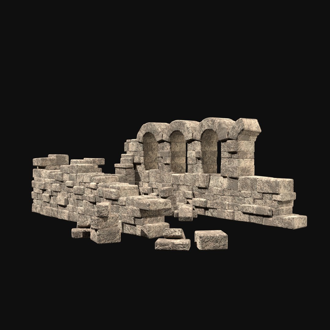 MEDIEVAL ANCIENT CASTLE RUIN RUINS WALLS TOWER WALL COLLECTION 3D ...