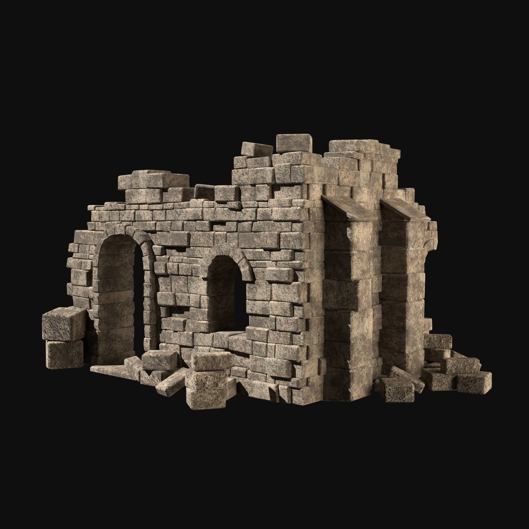 MEDIEVAL ANCIENT CASTLE RUIN RUINS WALLS TOWER WALL COLLECTION 3D ...