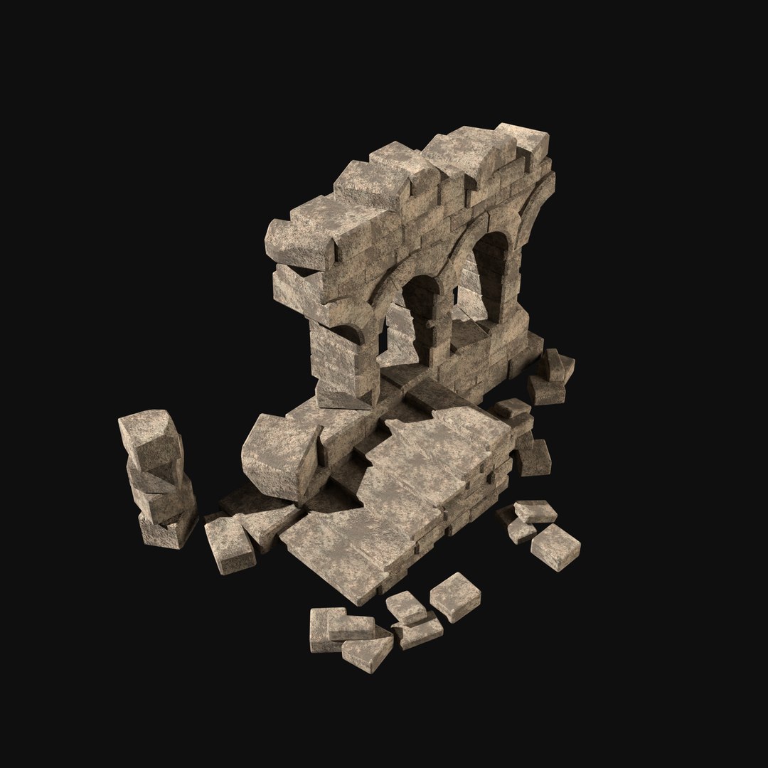 MEDIEVAL ANCIENT CASTLE RUIN RUINS WALLS TOWER WALL COLLECTION 3D ...