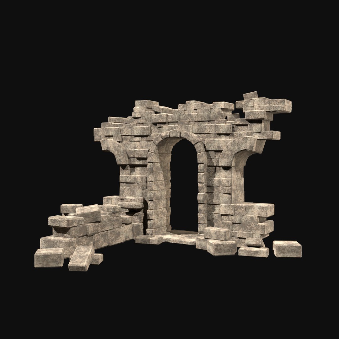 MEDIEVAL ANCIENT CASTLE RUIN RUINS WALLS TOWER WALL COLLECTION 3D ...