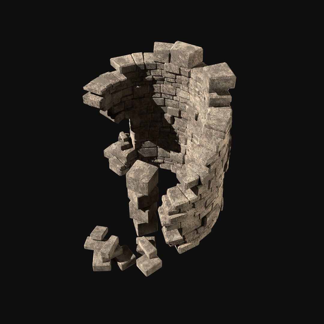 MEDIEVAL ANCIENT CASTLE RUIN RUINS WALLS TOWER WALL COLLECTION 3D ...