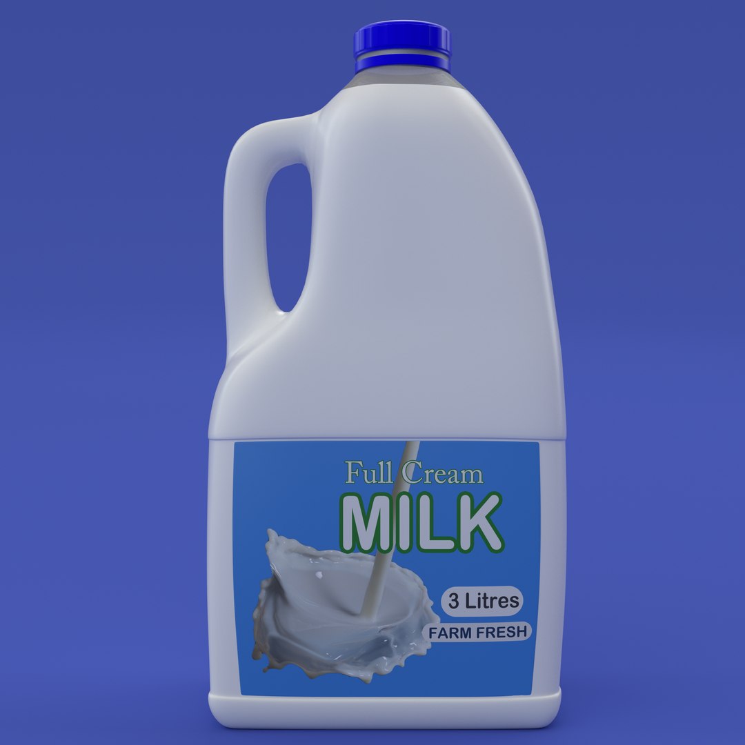 3d Plastic 3 Litre Milk Bottle
