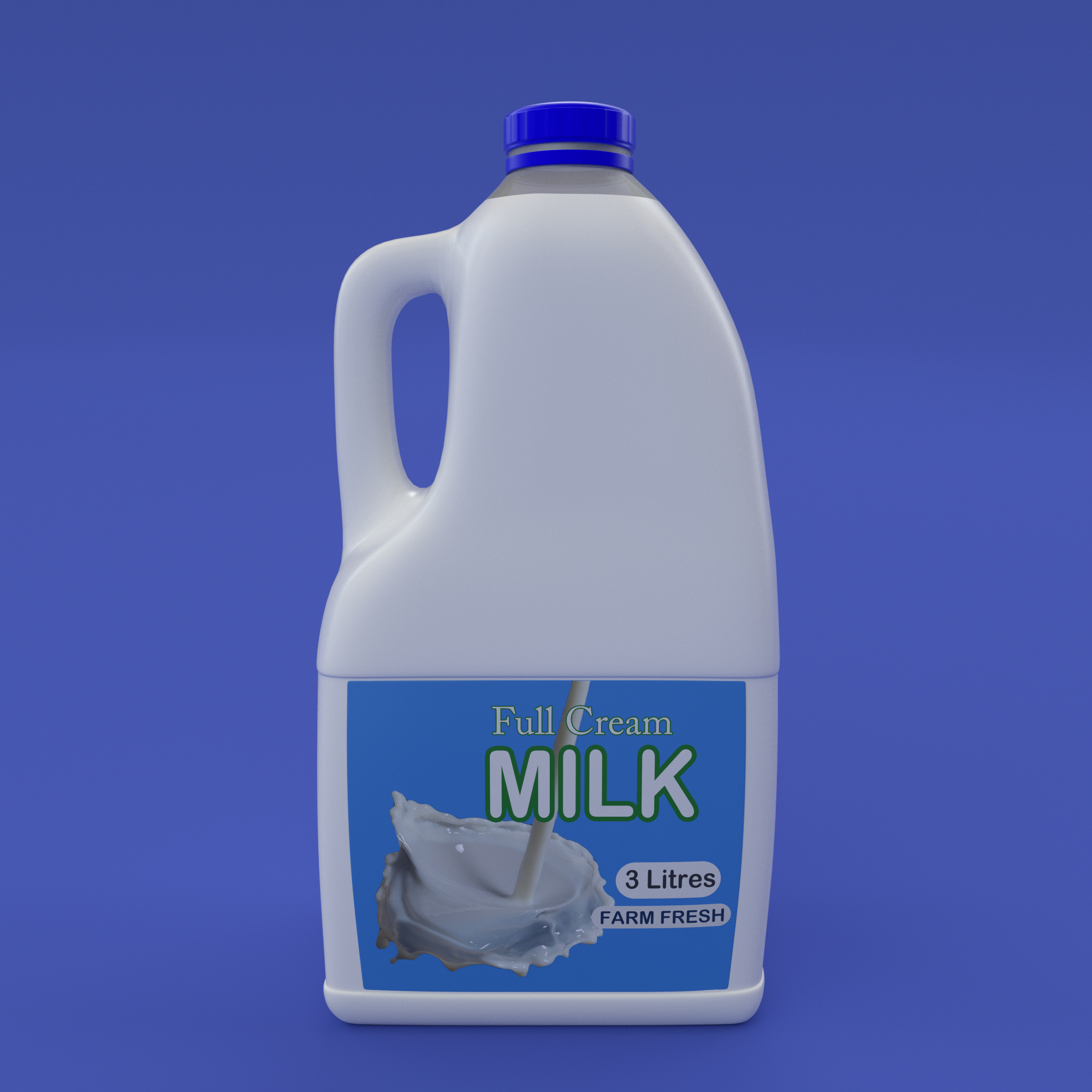 3d plastic 3 litre milk bottle