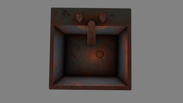free obj model old rusty sink horror