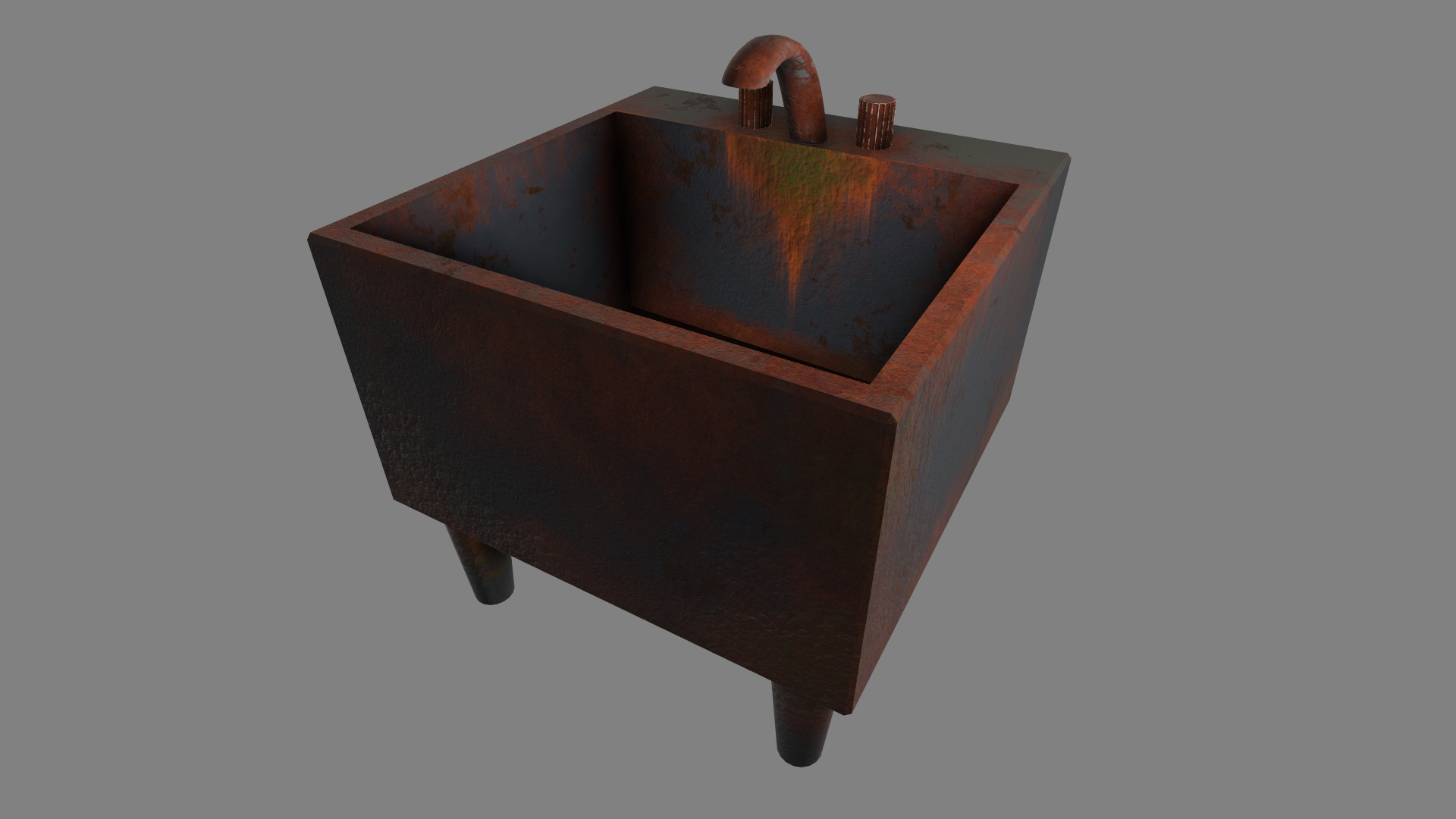 Free Obj Model Old Rusty Sink Horror