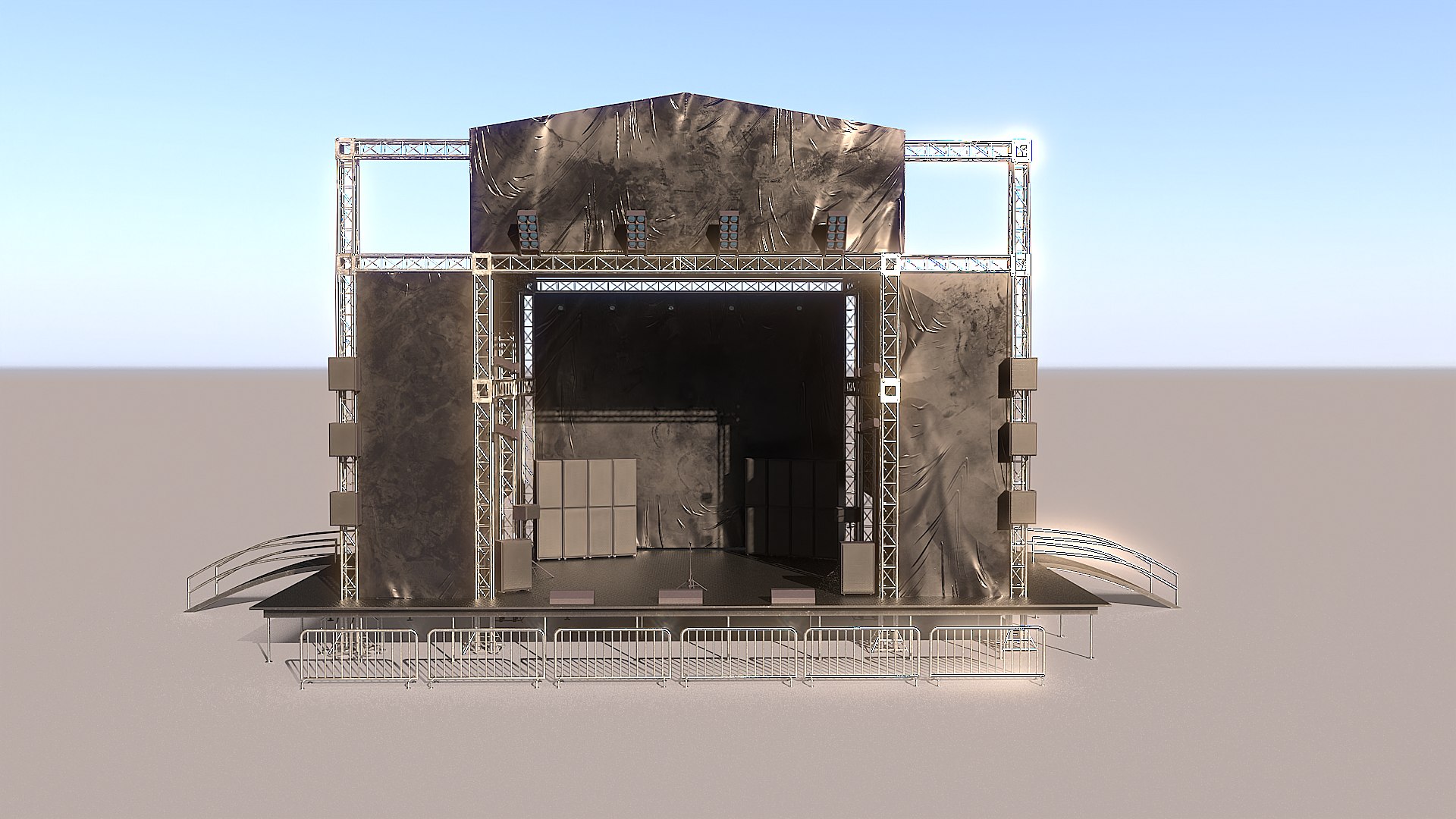 3D Outdoor Concert Stage And DJ Booth Stage Model - TurboSquid 2178164