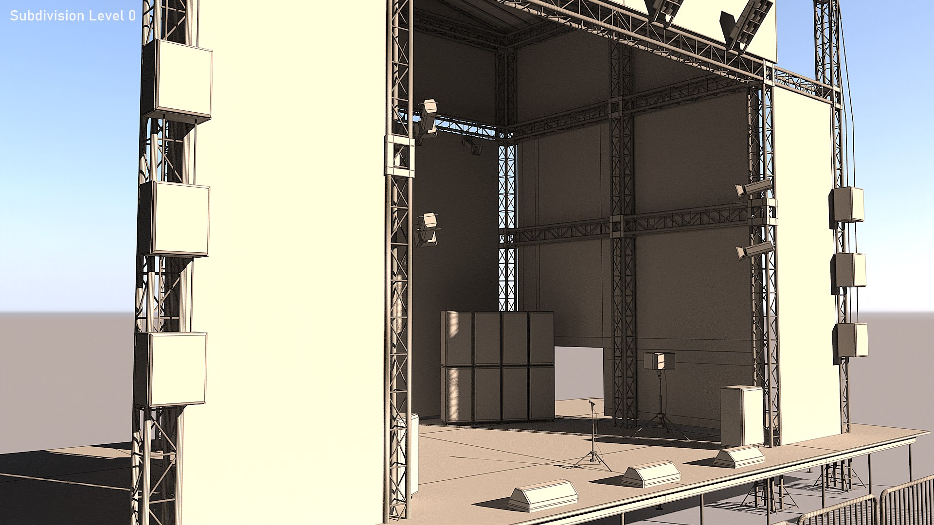 3D Outdoor Concert Stage and DJ Booth Stage model - TurboSquid 2178164