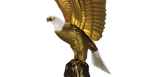3d model of realistic golden eagle sculpture