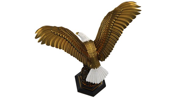 3d model of realistic golden eagle sculpture