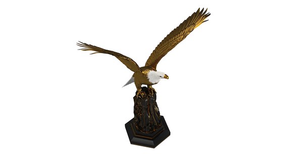 3d model of realistic golden eagle sculpture
