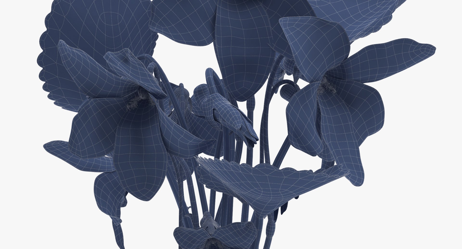 3d violet bouquet - model