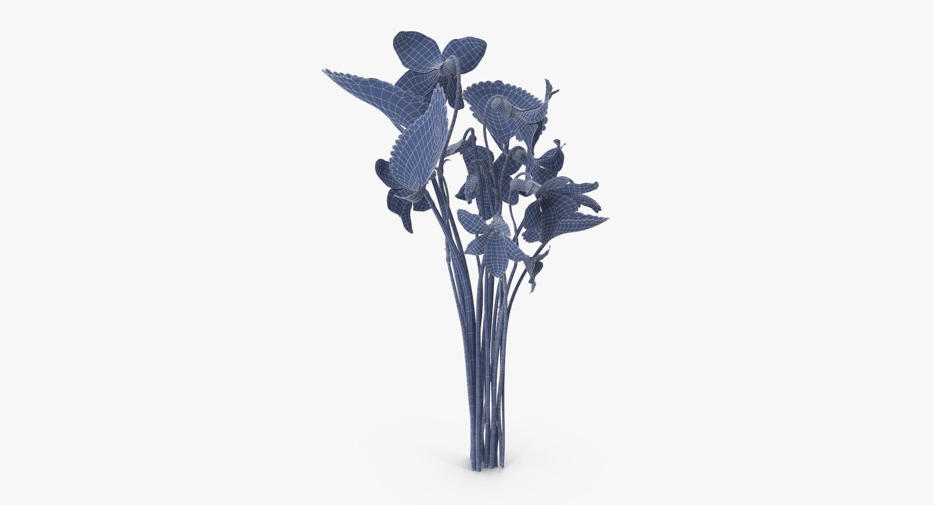 3d Violet Bouquet - Model