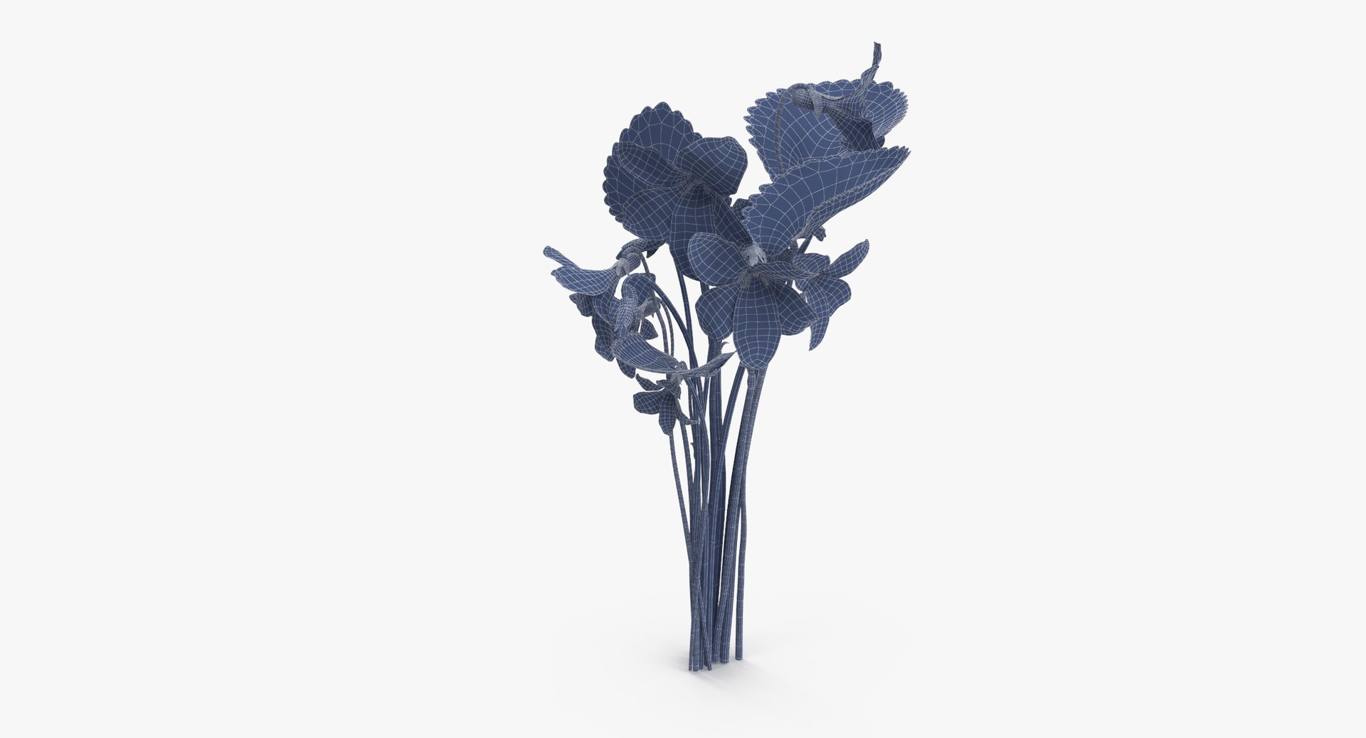 3d Violet Bouquet - Model