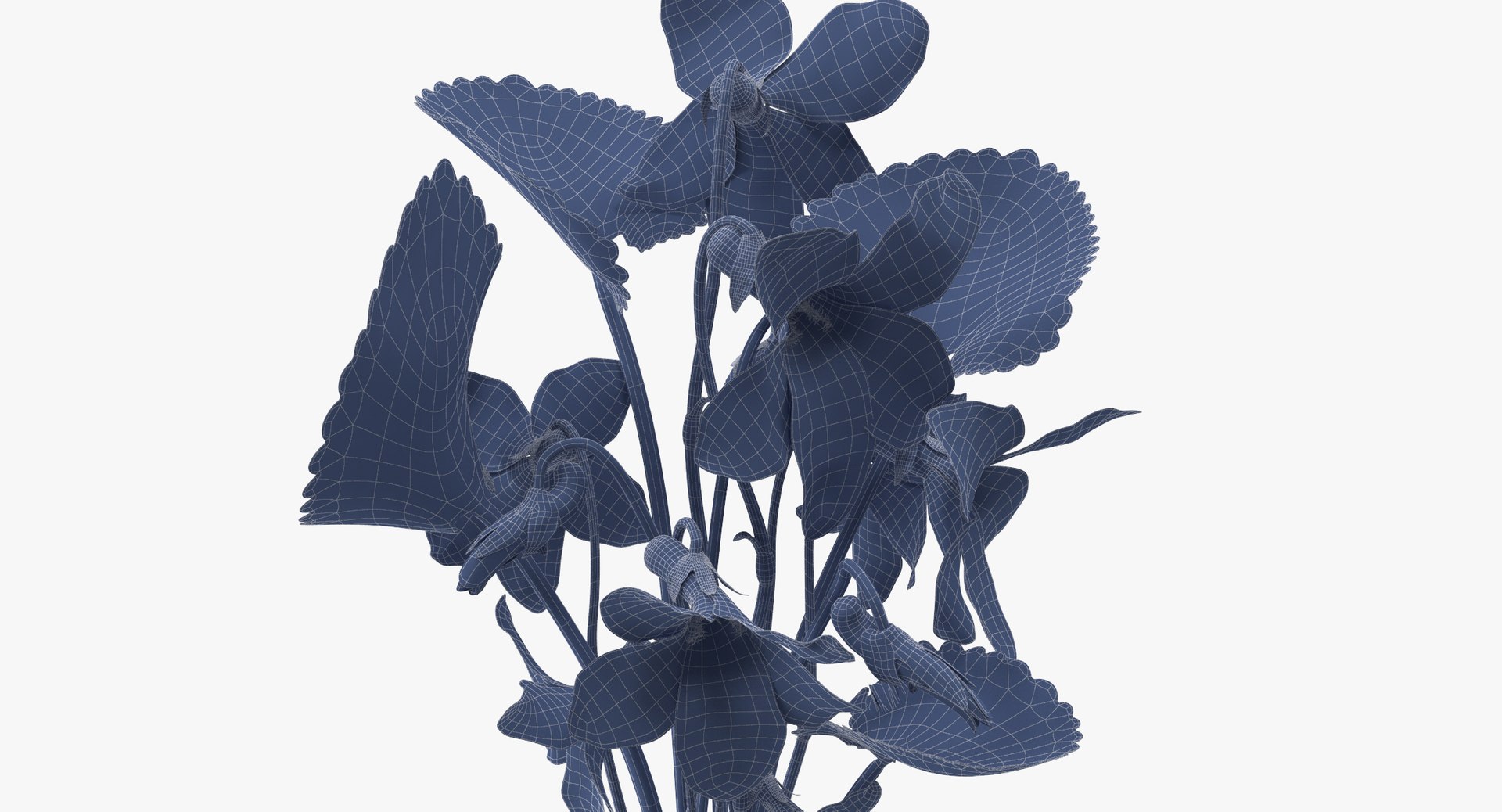 3d violet bouquet - model