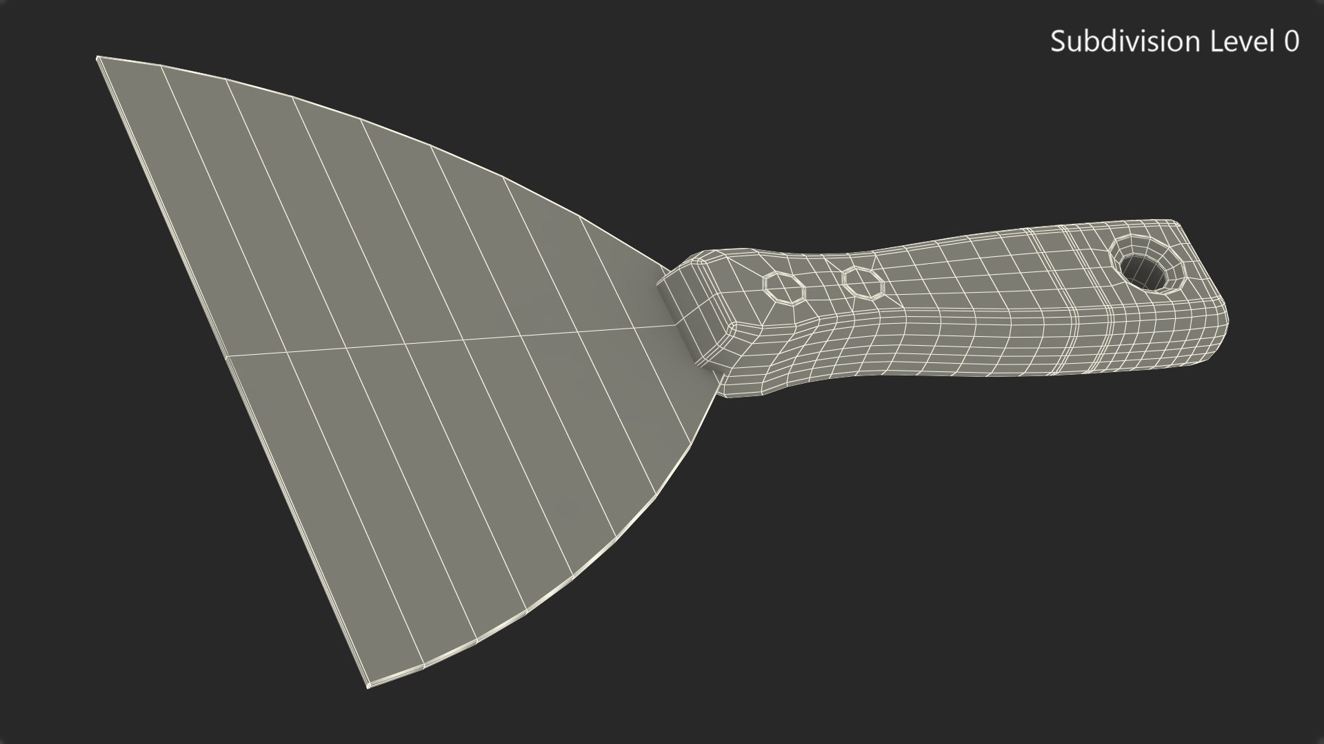 Scraper 6 Inch Wood Handle 3D - TurboSquid 1943612