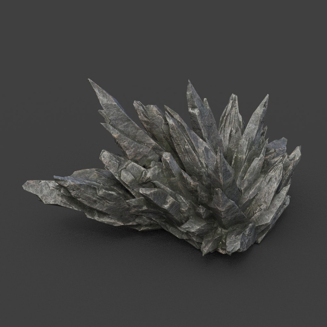 3D 8 Low Poly PBR Spiky Black Rock - TurboSquid 2163145