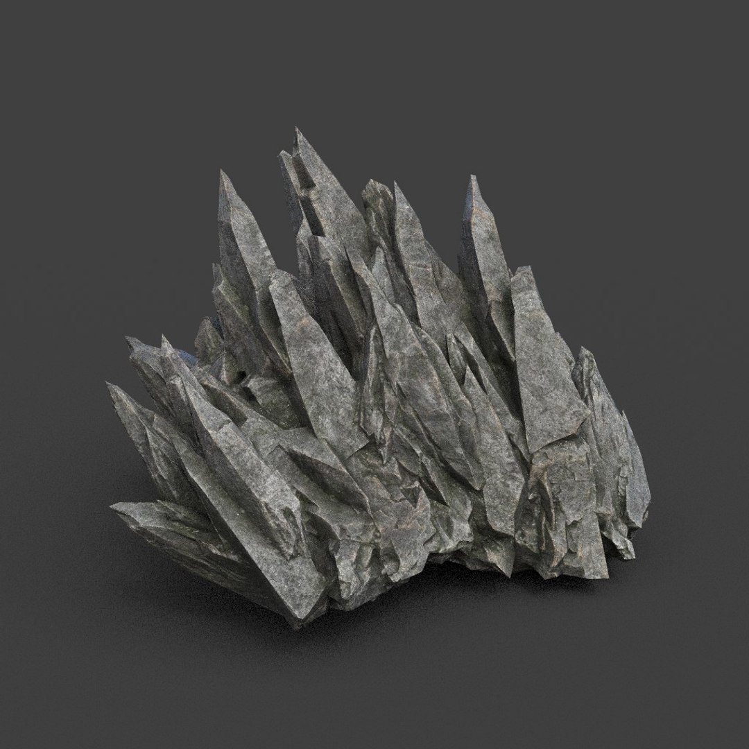 3D 8 Low Poly PBR Spiky Black Rock - TurboSquid 2163145