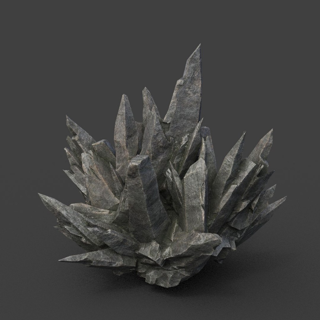3D 8 Low Poly PBR Spiky Black Rock - TurboSquid 2163145